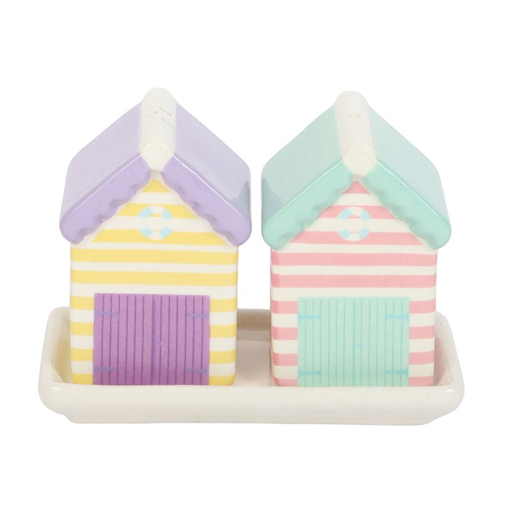Pastel Beach Hut Salt and Pepper Shakers – heyhappypuff